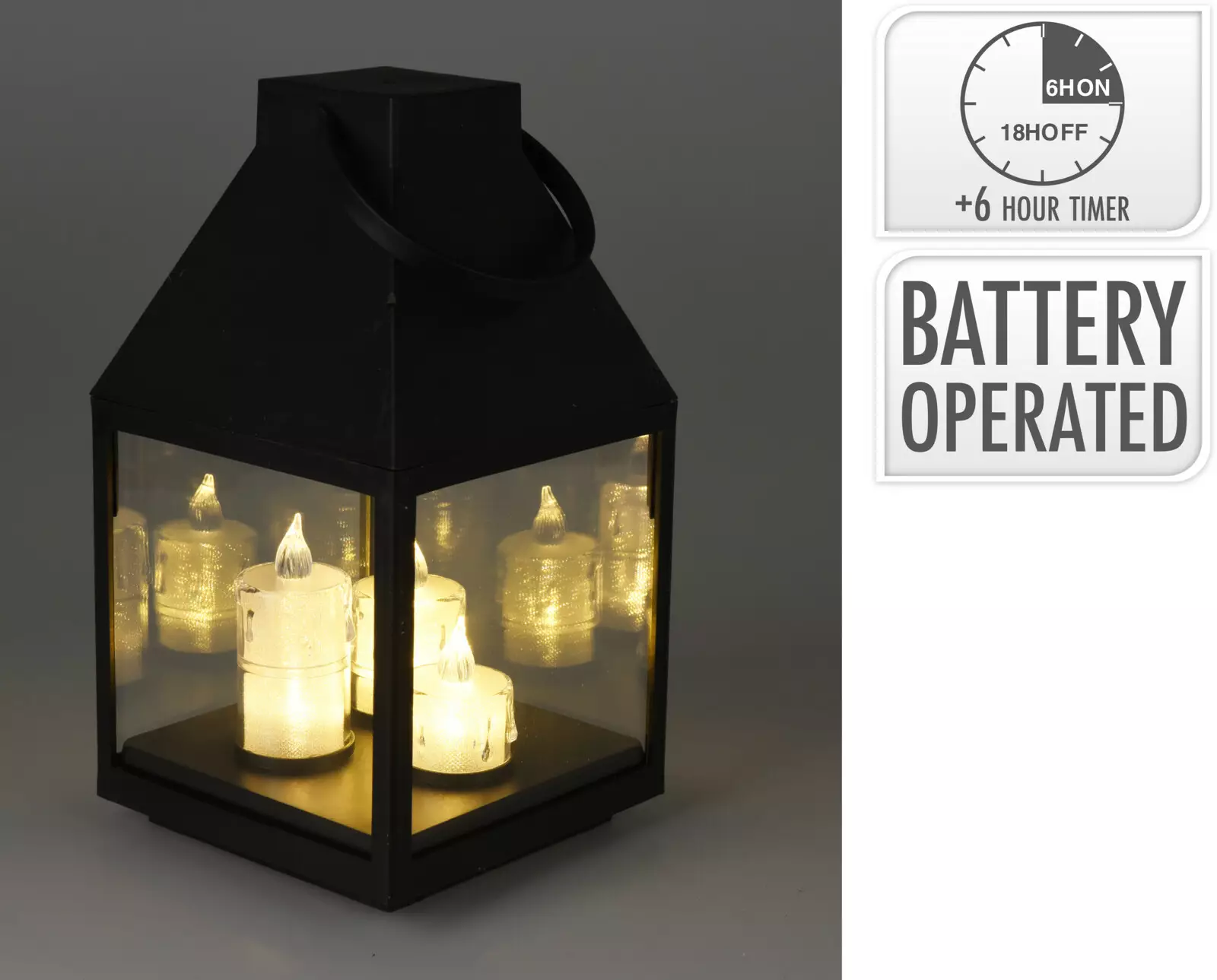 Lykta med tre LED-ljus Lykta 25 cm - YepOrder.se webbutik